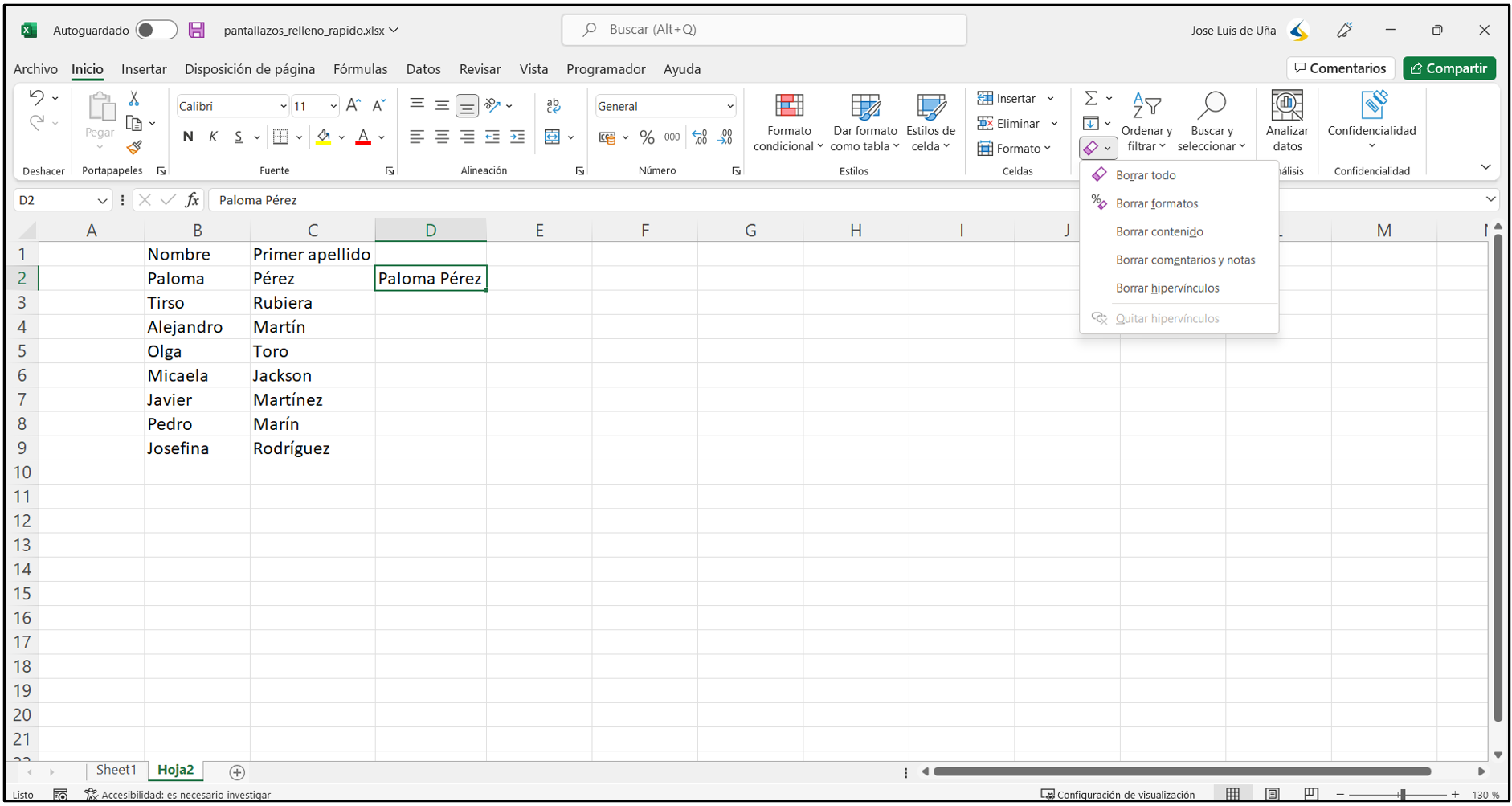 Herramienta de relleno automático de Excel - Gadesoft